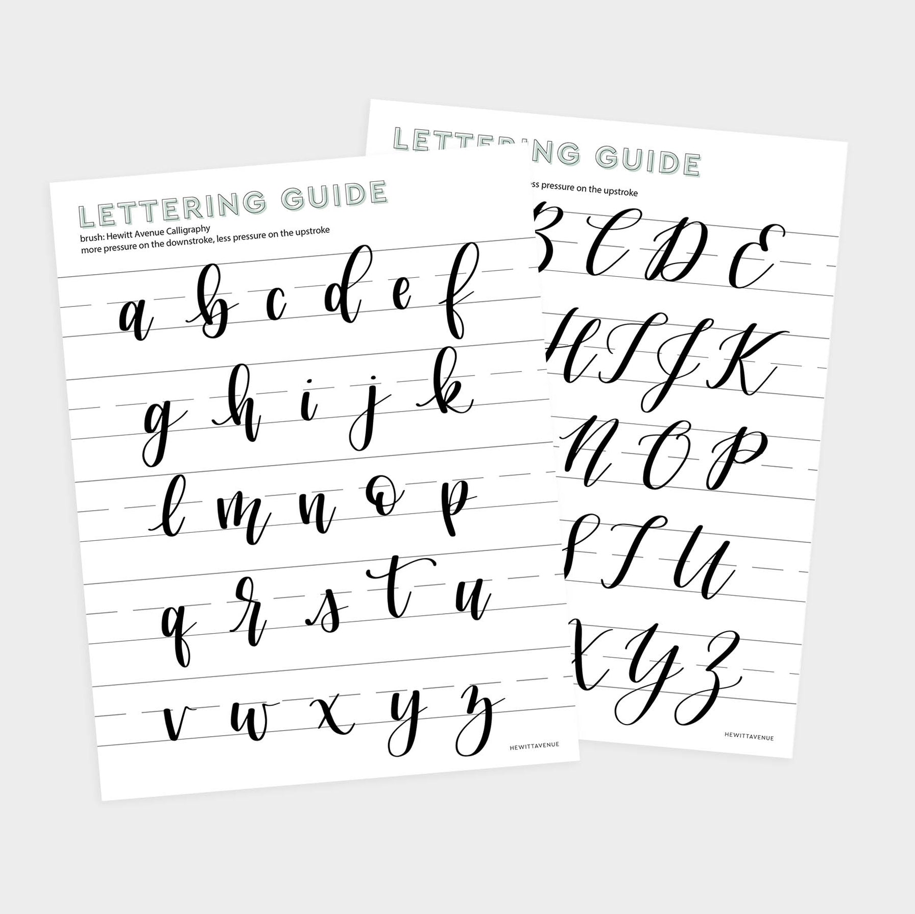 BUNDLE Uppercase and Lowercase Lettering Guides – Hewitt Avenue